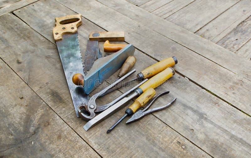 Set of Vintage Carpenter Tools Stock Photo - Image of close, objects ...
