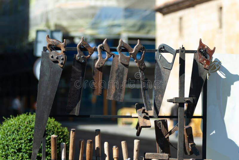 A Set of Vintage Carpentry Tools Stock Image - Image of construction ...