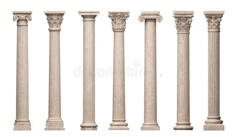 Set of Vintage Classic Marble Columns Pillars Stock Illustration ...