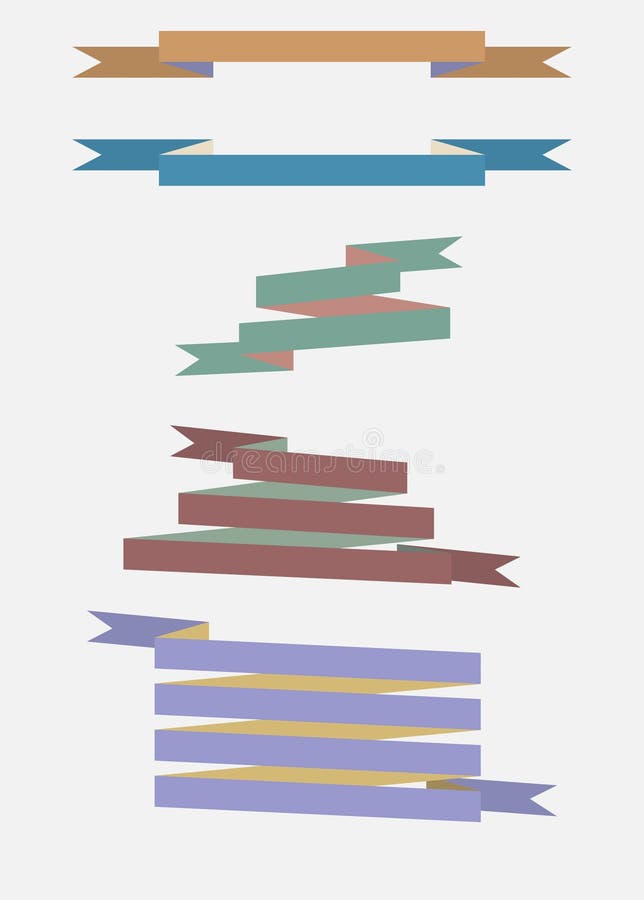 Set of the Vintage Colored Ribbons Stock Vector - Illustration of ...