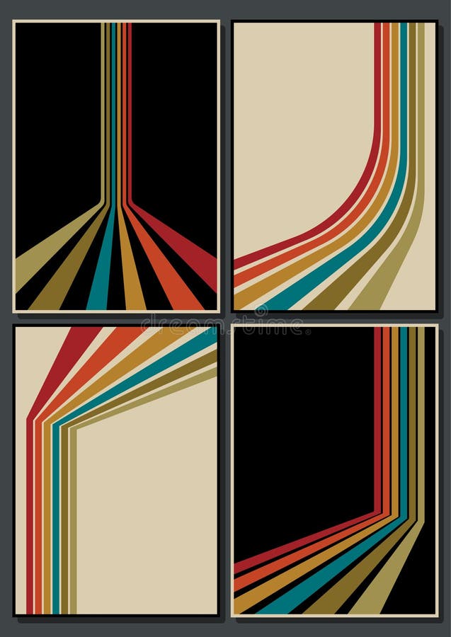 Set of Vintage Colors Backgrounds Stock Illustration - Illustration of ...