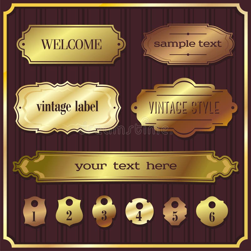 Set_5 of Vintage Design Elements Vector Sample Labels Shapes Stock ...