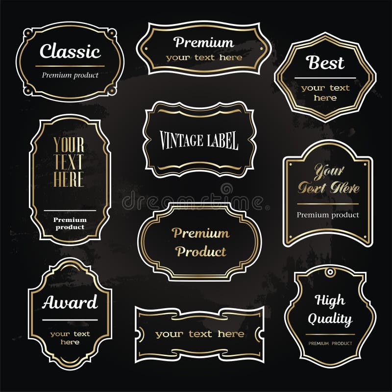Set_6 of Vintage Design Elements Vector Sample Labels Shapes Stock ...