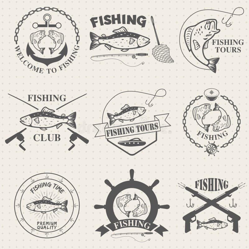 Vintage Fishing Icon stock vector. Illustration of lodge - 10709778
