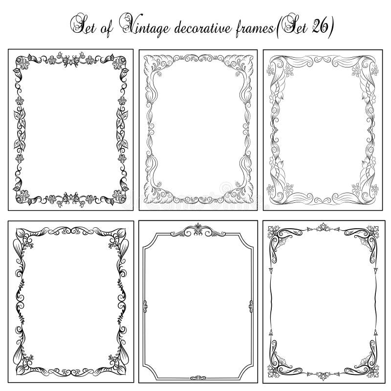 Set of Vintage Frames, Border. Stock Vector - Illustration of creative ...
