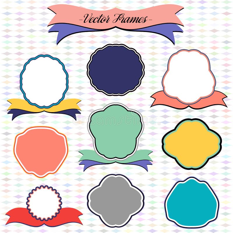 Set of Vintage Frames and Modern Labels Stock Vector - Illustration of ...