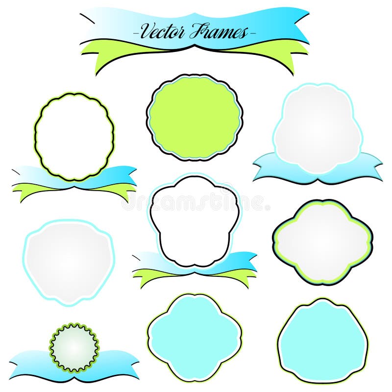 Set of Vintage Frames and Modern Labels Stock Vector - Illustration of ...