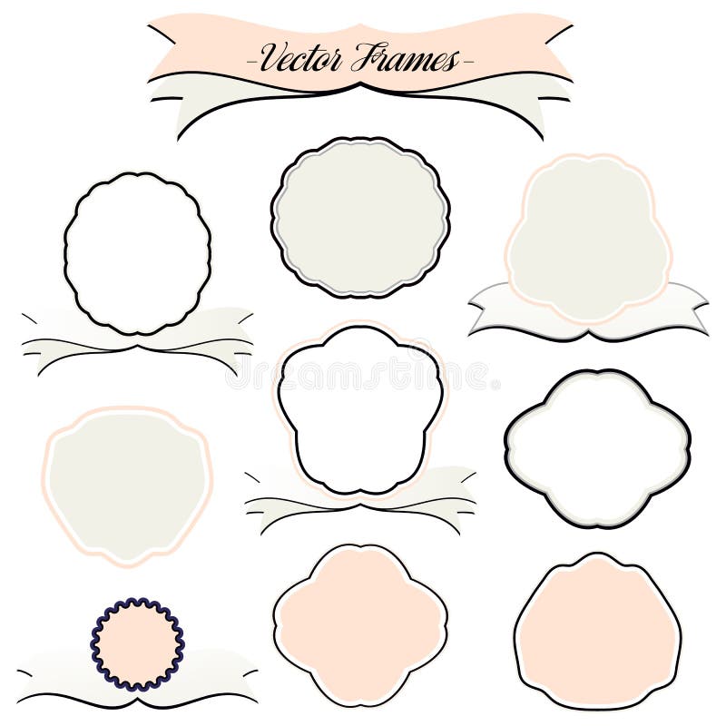 Set of Vintage Frames and Modern Labels Stock Vector - Illustration of ...
