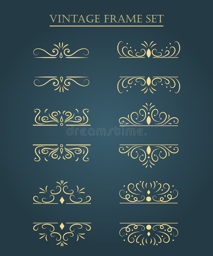 Set of vintage frames. stock vector. Illustration of logo - 132711922