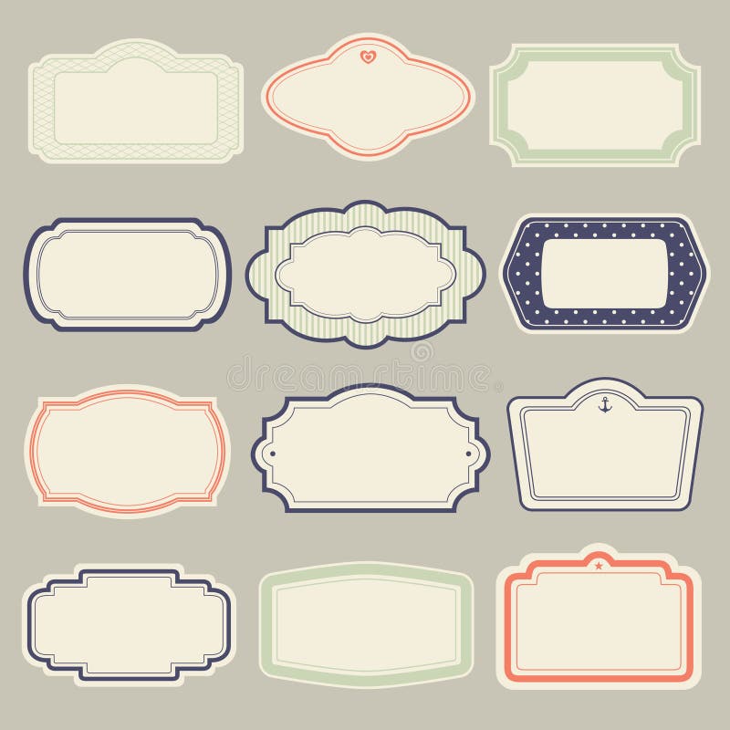 Set of vintage frames stock vector. Illustration of decoration - 16615535