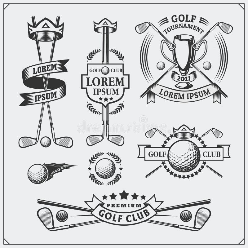 Set of Vintage Golf Labels, Badges, Emblems and Design Elements. Stock ...