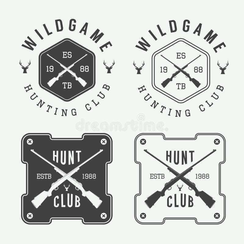 Set of Vintage Hunting Labels, Logo, Badge and Design Elements Stock ...