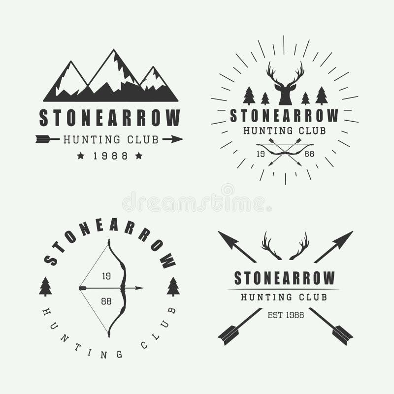Set of Vintage Hunting Labels, Logos and Badges Stock Vector ...