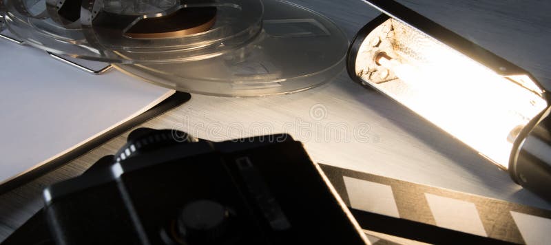 Set of Vintage Items for Filming, on Film, on a Light Table Stock Image ...