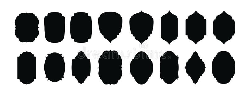 Set of Vintage Label and Badges Shape Collections. Black Template for ...