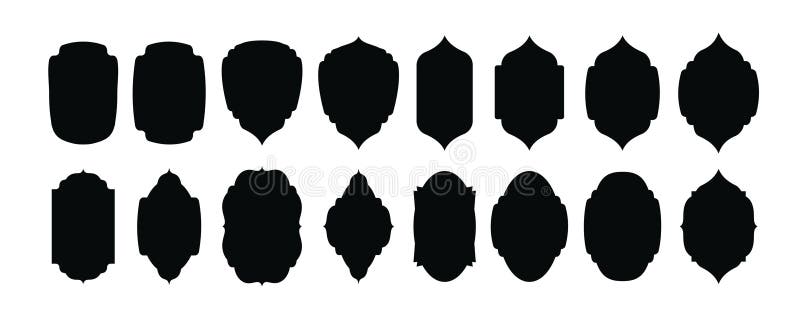 Set of Vintage Label and Badges Shape Collections. Black Template for ...