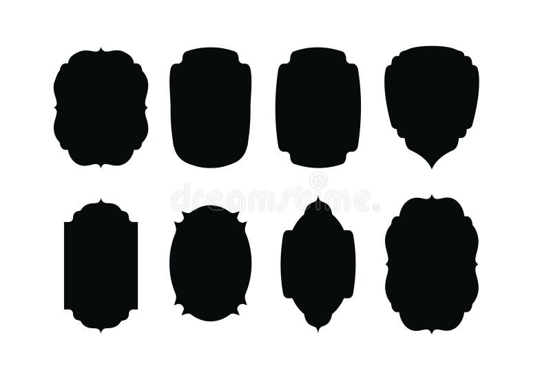 Set of Vintage Label and Badges Shape Collections. Black Template for ...