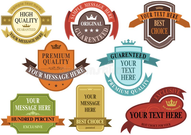 Set of Vintage Label Banner Stock Vector - Illustration of stamp ...