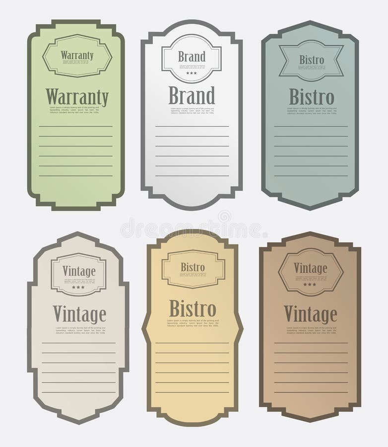 Set of Vintage Label Vector Illustration Stock Vector - Illustration of ...