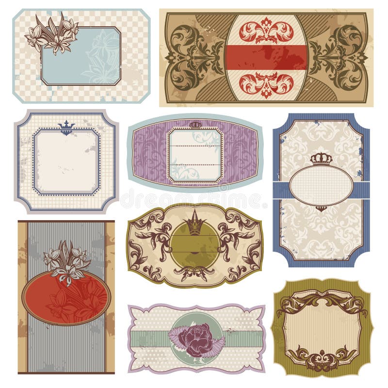 Vintage Labels Set (vector) Stock Vector - Illustration of graphic ...