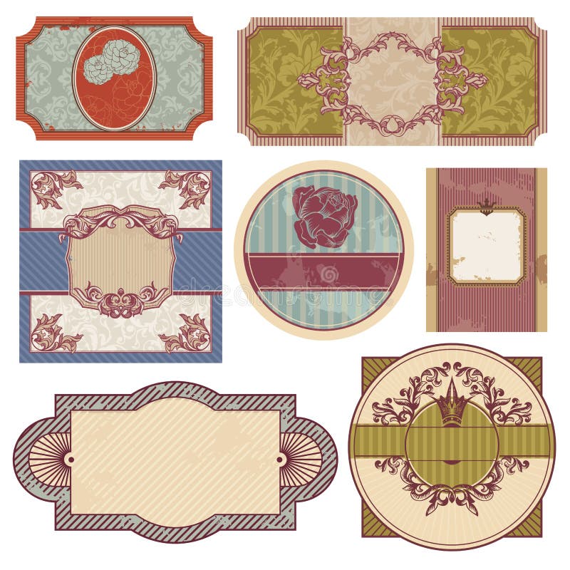 Vintage Labels Set (vector) Stock Vector - Illustration of engraving ...