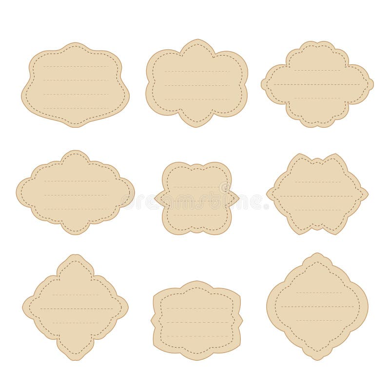 Set of Cute Labels, Stickers, Frames for Text. Kids Tag for Text ...