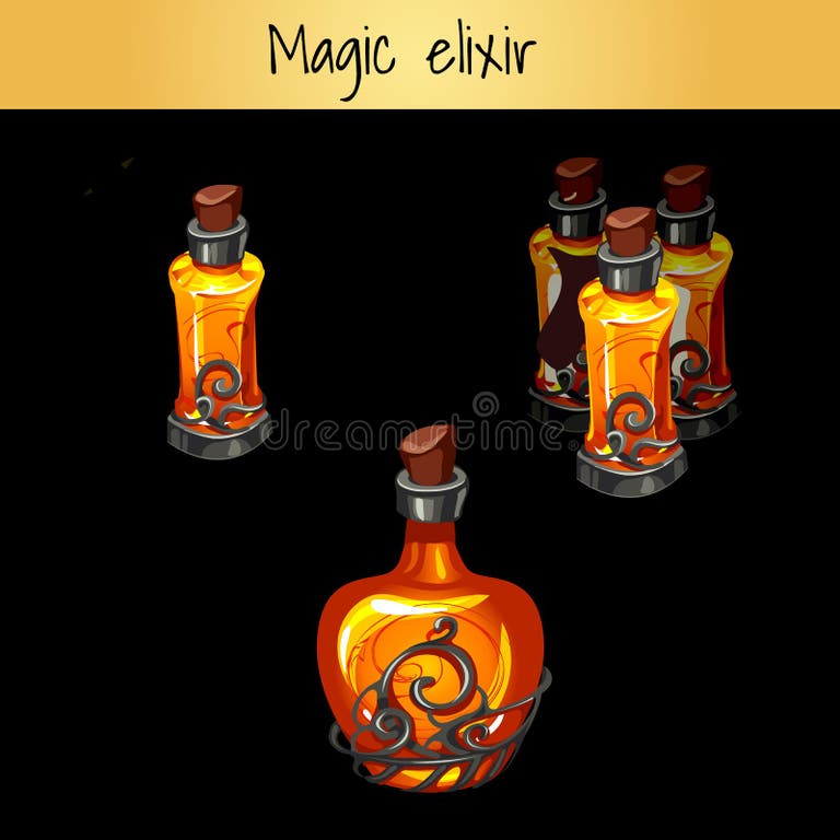 Set of Vintage Magic Elixirs, Three Bottles Stock Vector - Illustration ...