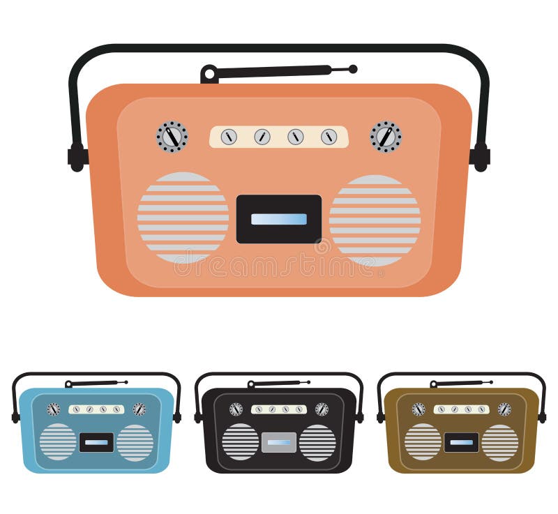 Set of Vintage Old Radio stock illustration. Illustration of radio ...
