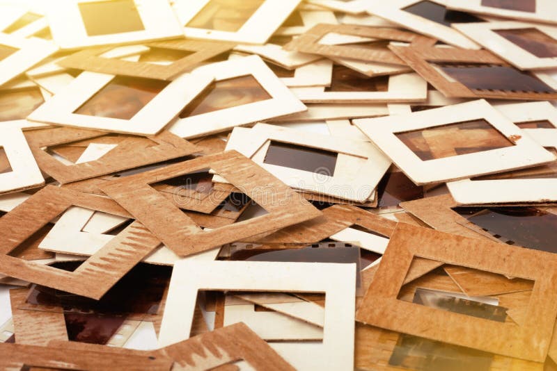 Set of Vintage Old Slides, Photos and Film Stock Image - Image of reel ...