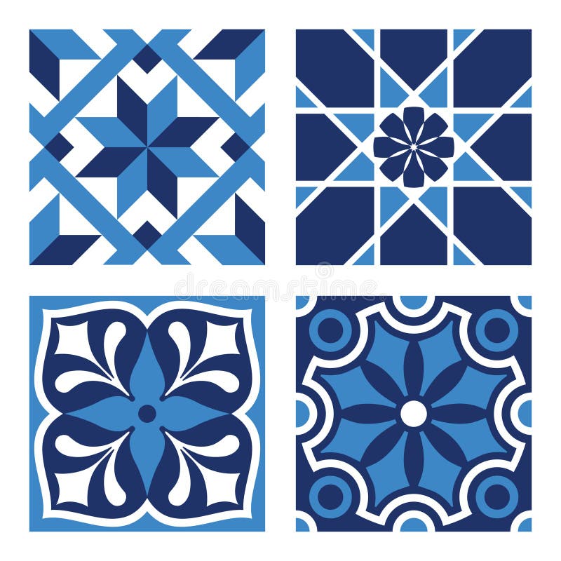 Set of Vintage Ornamental Patterns Stock Illustration - Illustration of ...