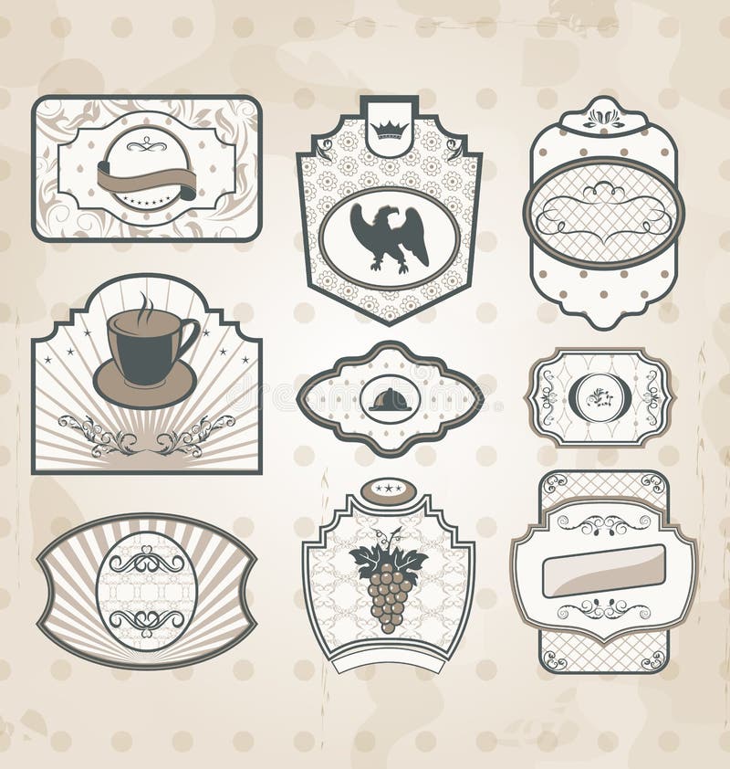 Set of Vintage Ornate Labels Stock Vector - Illustration of cardboard ...