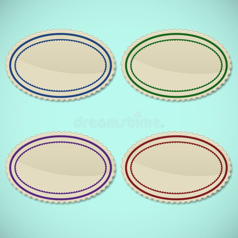 Set of vintage oval stamps stock vector. Illustration of stamp - 29199267