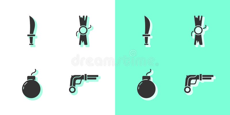 Set Vintage Pistols, Pirate Sword, Bomb Ready Explode and Decree ...