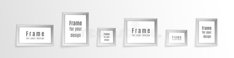 Set of Vintage Realistic Photo Frames. Photo Frame Layout Design ...