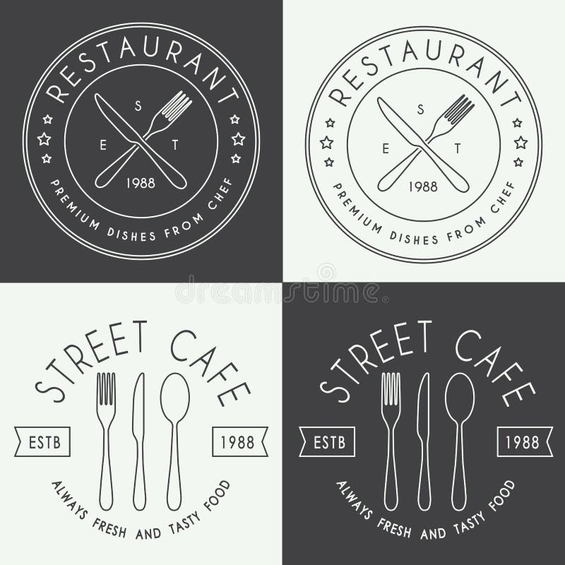 Set of Vintage Restaurant Logo, Badge and Emblem Stock Vector ...
