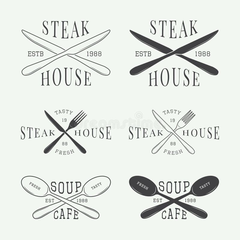 Set of Vintage Restaurant Logo, Badge and Emblem Stock Vector ...