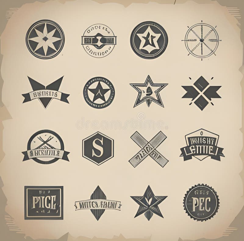 Set of Vintage Retro Badges, Labels, Emblems and Design Elements. Stock ...