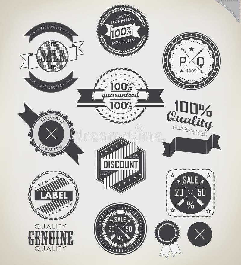 Set of Vintage Retro Labels Stock Vector - Illustration of guarantee ...