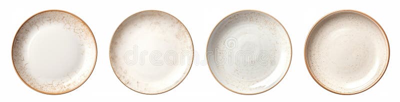 Set of Vintage, Retro, Provence Ceramic Different Empty Beige Plates or ...