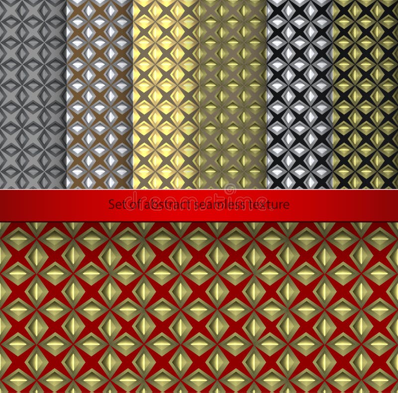 Set Vintage Retro Seamless Patterns. Stock Vector - Illustration of ...