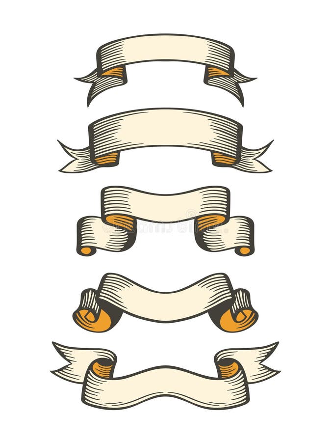 Set of Vintage Ribbon Banners. Vector Elements Collection Stock Vector ...