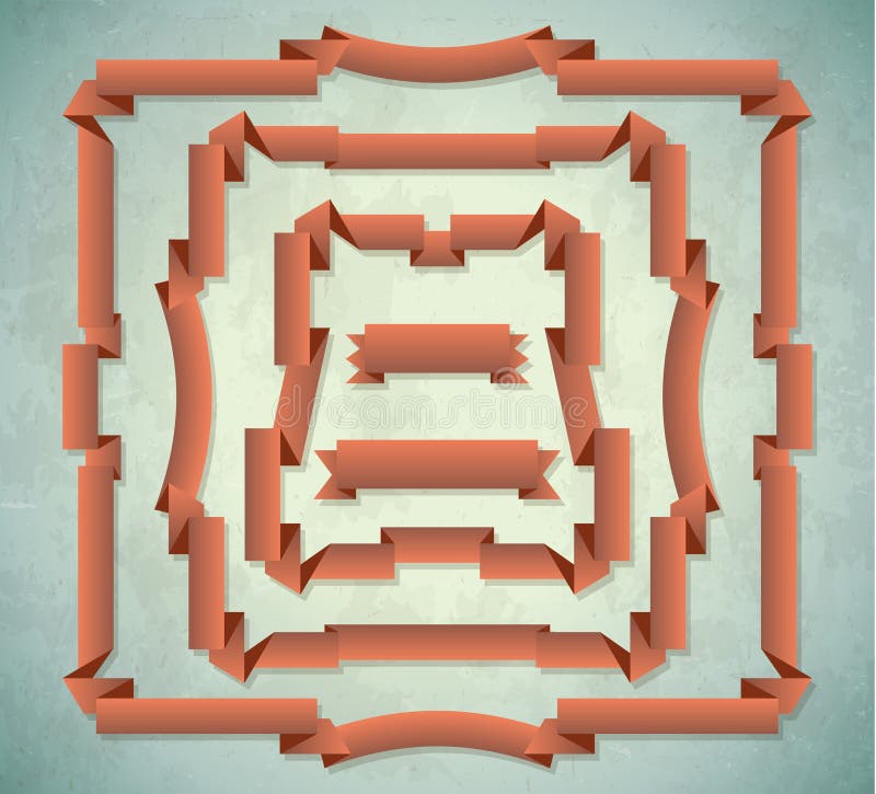 Set of Vintage Ribbon Frames Stock Vector - Illustration of design ...