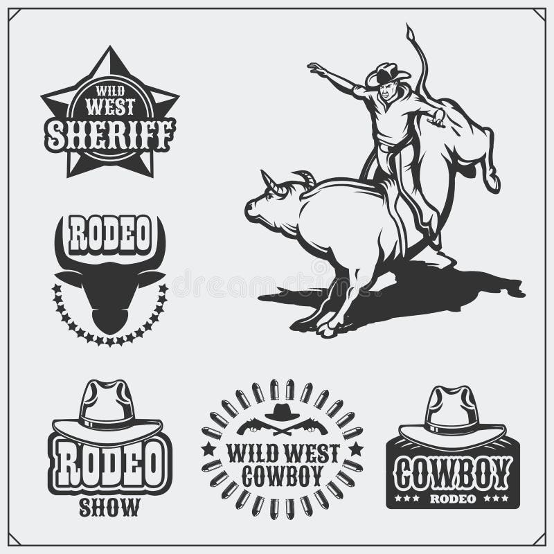 Set of Vintage Rodeo Labels, Badges, Emblems and Designed Elements ...