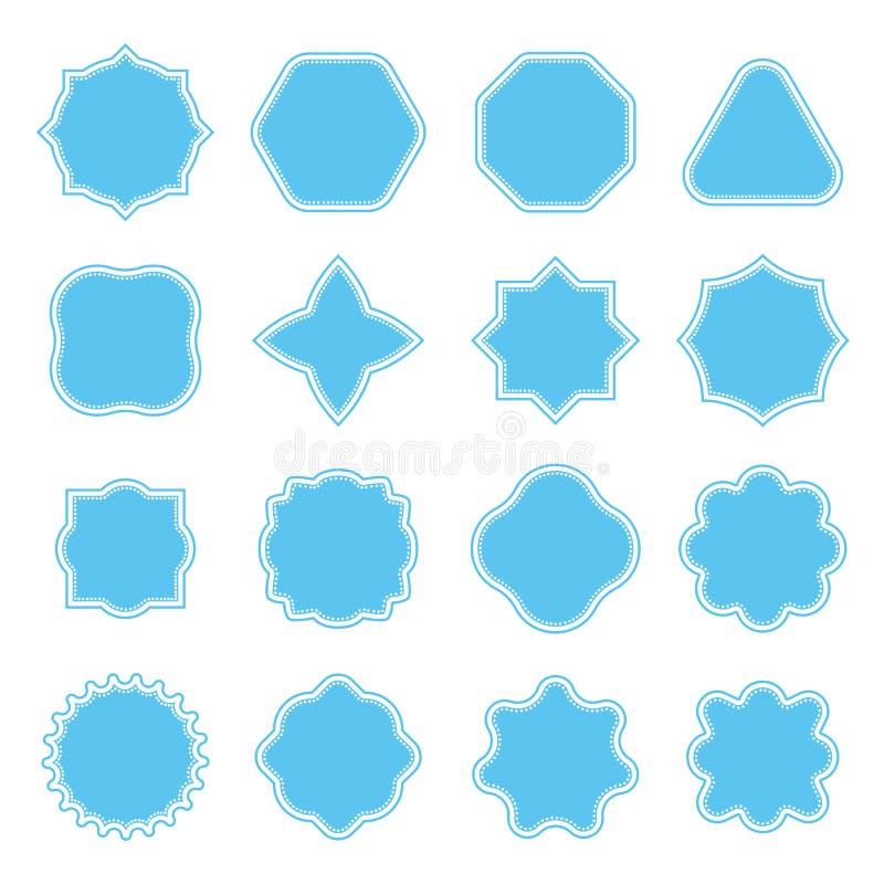 Set of Vintage Stickers Border in Frame for Messages. Stock Vector ...