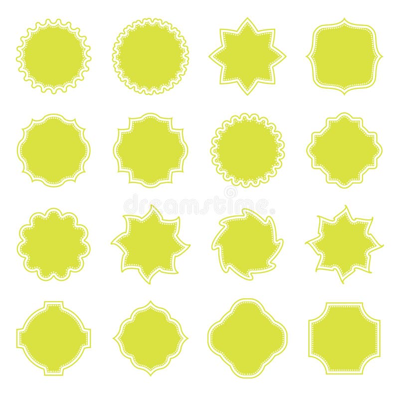 Set of Vintage Stickers Border in Frame for Messages. Stock Vector ...