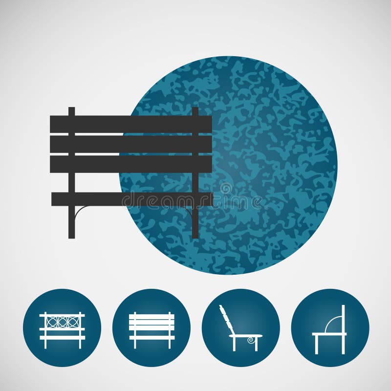 Set Vintage Street Bench on Colored Backgrounds Stock Vector ...