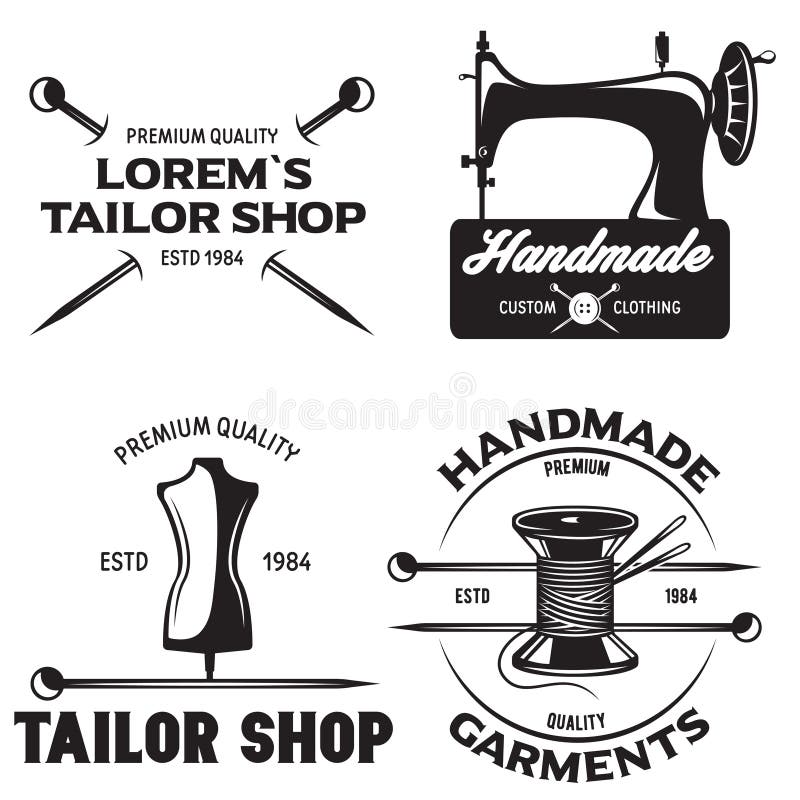 Set of Tailor Labels, Emblems and Design Elements Stock Vector ...
