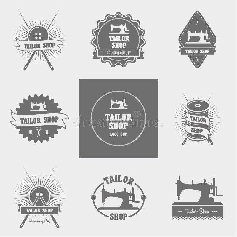 Set of Vintage Tailor Shop Labels or Logos Design Stock Vector ...