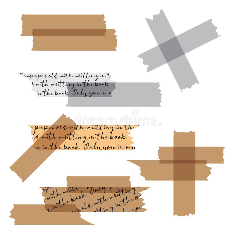 Set of Vintage Tape Illustration Collection Stock Illustration ...