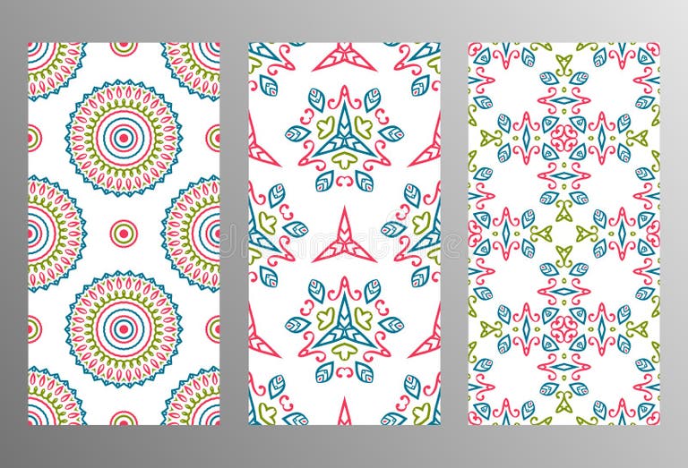 Set Vintage Universal Different Seamless Eastern Patterns (tiling ...